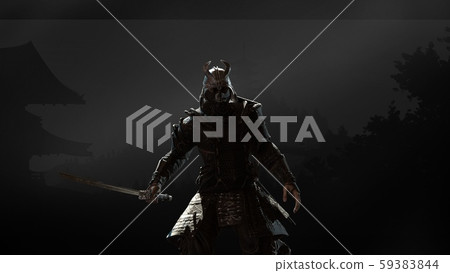 Japanese Samurai 3d render illustration - Stock Illustration [59383844 ...