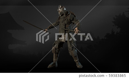Japanese Samurai 3d render illustration-插圖素材 [59383865] - PIXTA圖庫