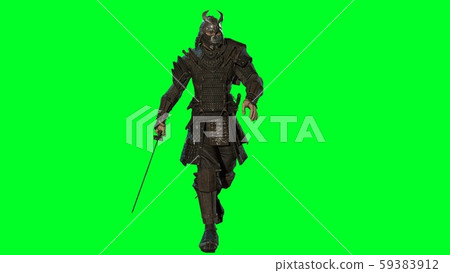 Japanese Samurai 3d render illustration - Stock Illustration [59383912 ...