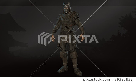 Japanese Samurai 3d render illustration - Stock Illustration [59383932 ...
