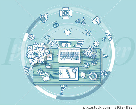 Detailed illustration for promo poster on the... - Stock Illustration ...
