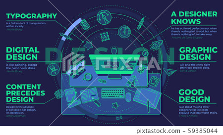 Advertising promo poster for designers with... - Stock Illustration ...