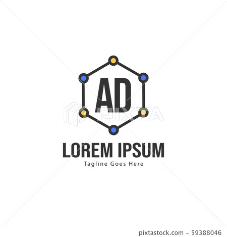 AD Letter Logo Design. Creative Modern AD Letters - Stock Illustration ...