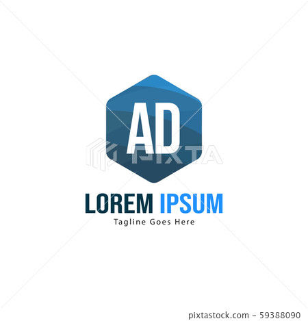 AD Letter Logo Design. Creative Modern AD Letters - Stock Illustration ...