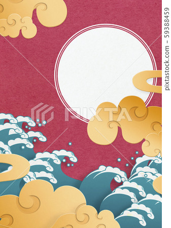Full moon-Background material-Round... - Stock Illustration [59388459 ...