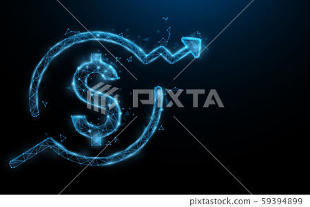 Dollar money sign growing up form lines,... - Stock Illustration ...