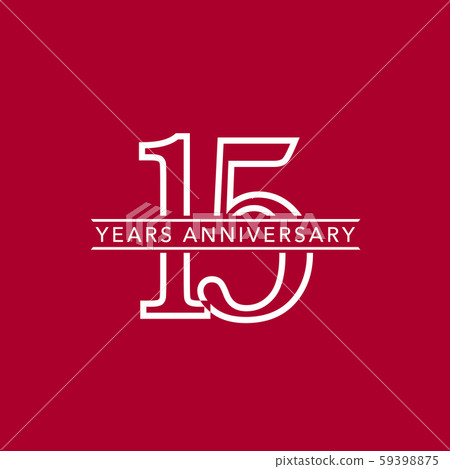 15 years anniversary vector icon, logo. Design... - Stock Illustration ...