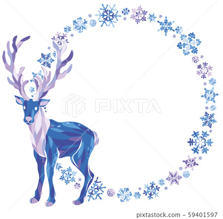 Reindeer snowflake frame - Stock Illustration [59401597] - PIXTA