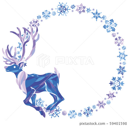 Reindeer snowflake frame - Stock Illustration [59401598] - PIXTA
