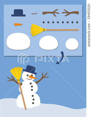 Snowman Easy Assembly Instructions Single Parts - Stock Illustration ...