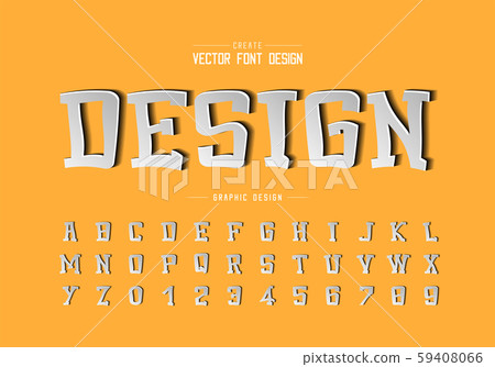 Paper cut font and cartoon alphabet vector,...-插圖素材 [59408066] - PIXTA圖庫
