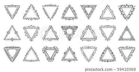 text frame monogram triangle art banner vector set - Stock Illustration ...