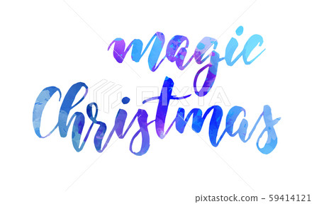 Magic Christmas - handwritten calligraphy - Stock Illustration ...