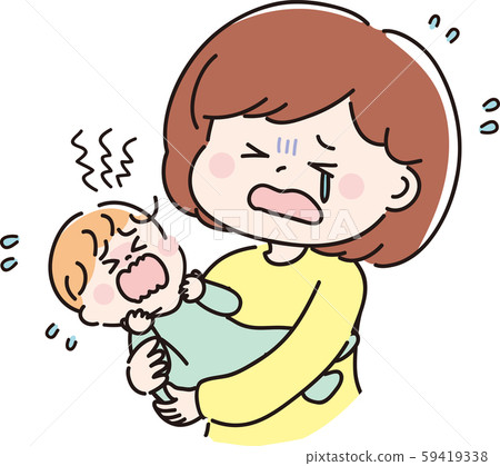 Baby and mom cry 02 - Stock Illustration [59419338] - PIXTA