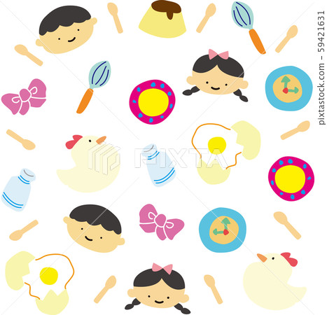 Cute snack pattern pattern miscellaneous goods... - Stock Illustration ...