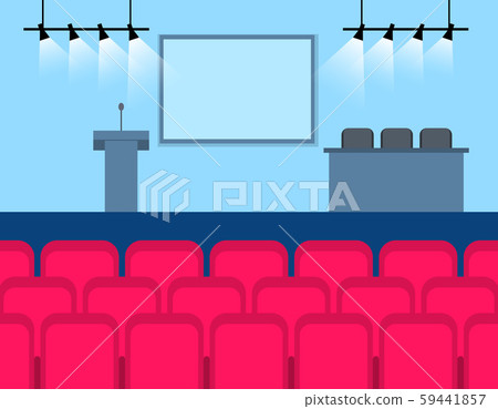 Cartoon Empty Template Conference Hall Interior... - Stock Illustration ...