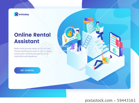 Rental assistance colorful vector first screen...-插圖素材 [59443161] - PIXTA圖庫