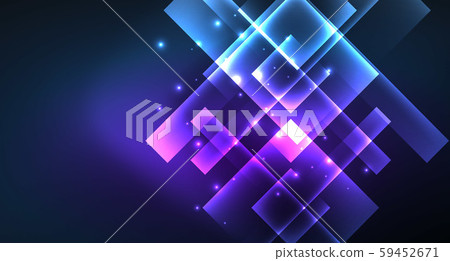 Neon glowing techno square rectangle lines,... - Stock Illustration ...