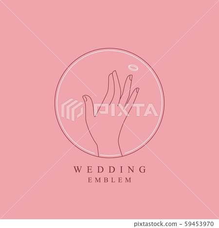 Hand with ring logo design template. - Stock Illustration [59453970 ...