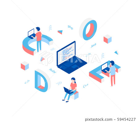 Programming coding isometric concept. - Stock Illustration [59454227] - PIXTA