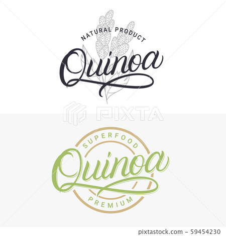 Quinoa hand written lettering logo - Stock Illustration [59454230] - PIXTA
