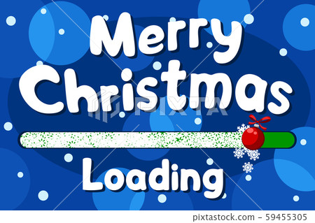 Loading strip with snowflakes and Christmas tree - Stock Illustration ...