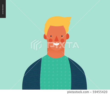 Bright people portrait - young man - Stock Illustration [59455420] - PIXTA