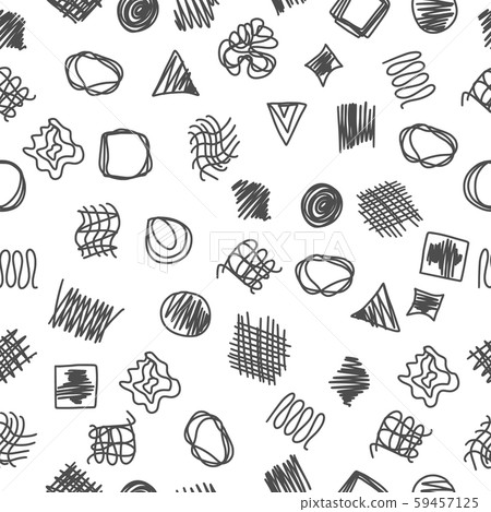 Seamless pattern of abstract doodle vector element - Stock Illustration ...