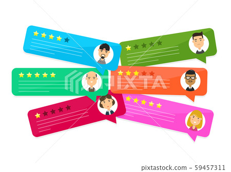 Review rating bubble speeches. Vector - Stock Illustration [59457311 ...