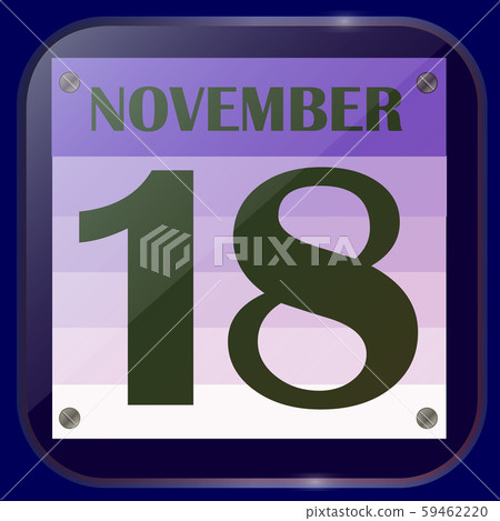 November 18 icon. For planning important day. - Stock Illustration ...