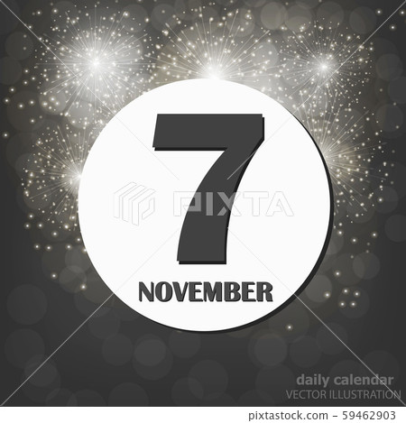 November 7, calendar day. Vector illustration.-插圖素材 [59462903] - PIXTA圖庫
