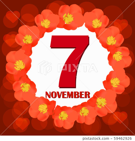 November 7 icon. For planning important day.... - Stock Illustration ...