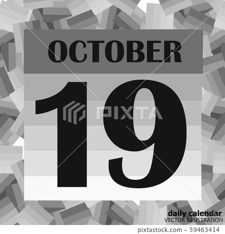 October 19, calendar day. Vector illustration. - Stock Illustration ...