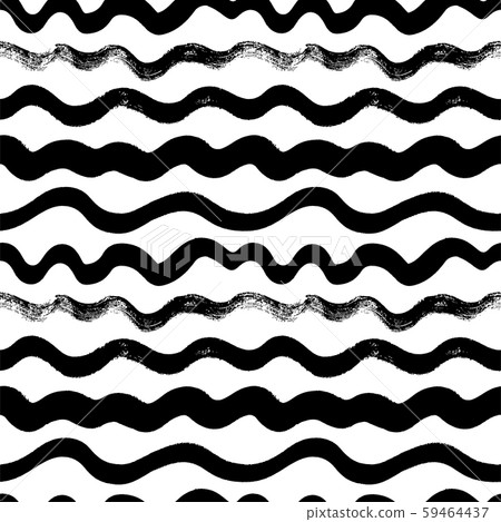 Wavy hand drawn seamless pattern - Stock Illustration [59464437] - PIXTA