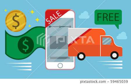 Choose easy online shopping. Fast delivery. - Stock Illustration ...