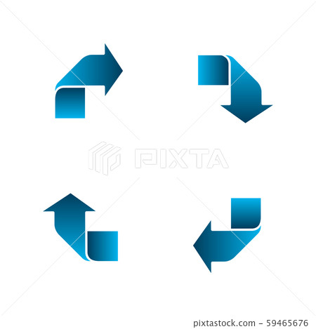 4-step square rotation flow template... - Stock Illustration [59465676 ...