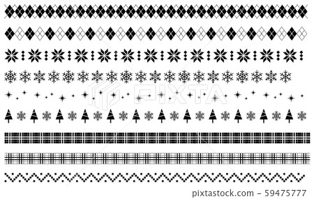 Winter decoration line 1 color - Stock Illustration [59475777] - PIXTA