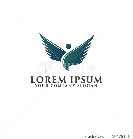 bird wing logo. stand posotion, logo design - Stock Illustration ...
