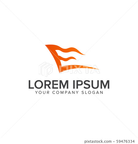 letter e flag logo design concept template - Stock Illustration ...