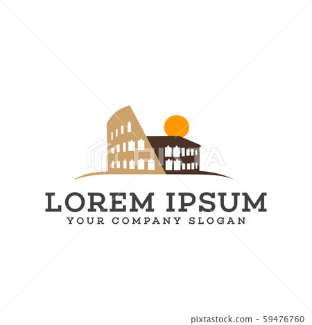 building rome logo design concept template-插圖素材 [59476760] - PIXTA圖庫