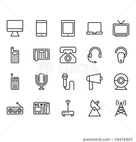 Communication device icon set.Vector illustration - Stock Illustration ...