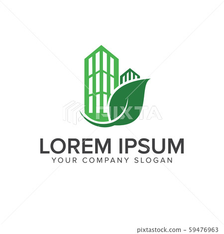 green building logo design concept template - Stock Illustration ...
