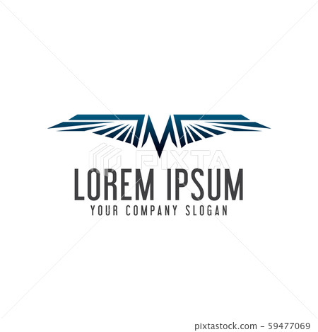 letter M wing logo design concept template - Stock Illustration ...