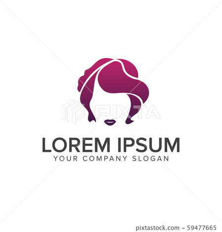 Beautiful lady head logo. Cosmetics and beauty - Stock Illustration ...