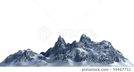 Snowy mountains Isolate on white background 3d... - Stock Illustration ...