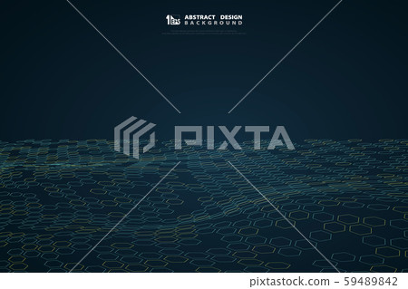 Abstract hexagon pattern of blue tech on... - Stock Illustration ...