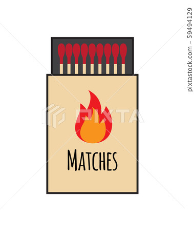 Vector flat cartoon match box on white background - Stock Illustration ...