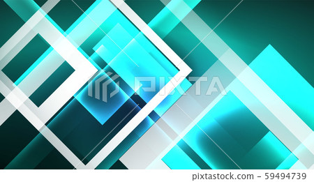 Neon glowing techno square rectangle lines,... - Stock Illustration ...
