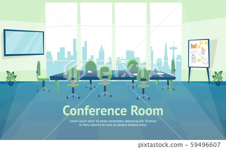Cartoon Color Conference Hall Business Inside... - Stock Illustration ...