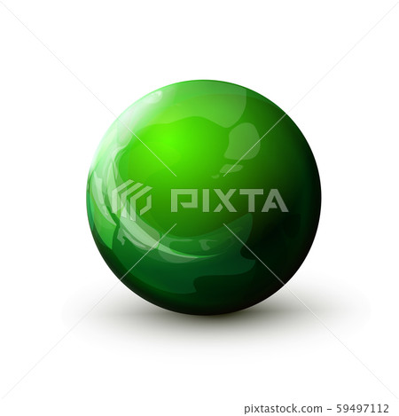 Sphere with reflected light, green ball. Mock up - Stock Illustration ...